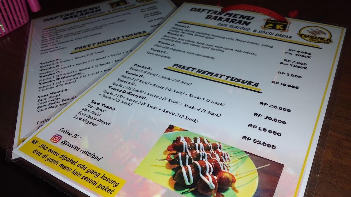 Carta del restaurante Bakaran sate seafood dan sosis bakar, Semarang