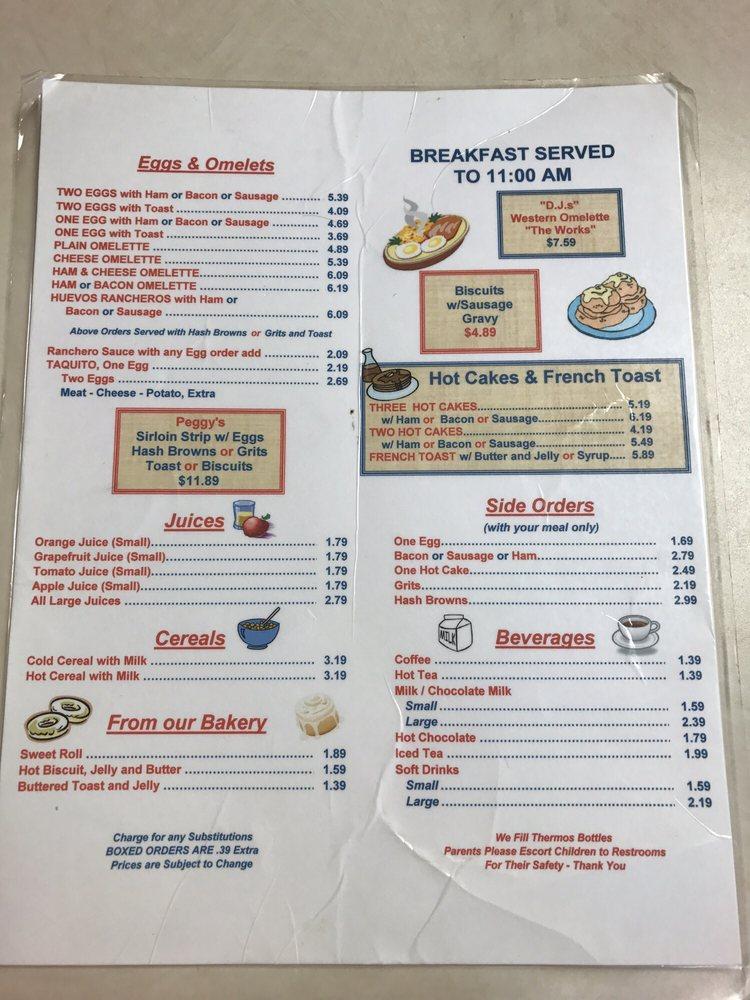 Menu at Bakery Cafe, Aransas Pass