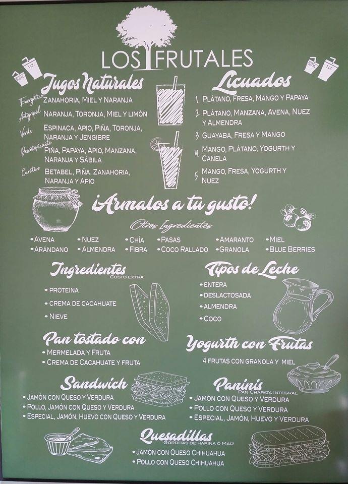 Carta del restaurante Los Frutales, Hermosillo