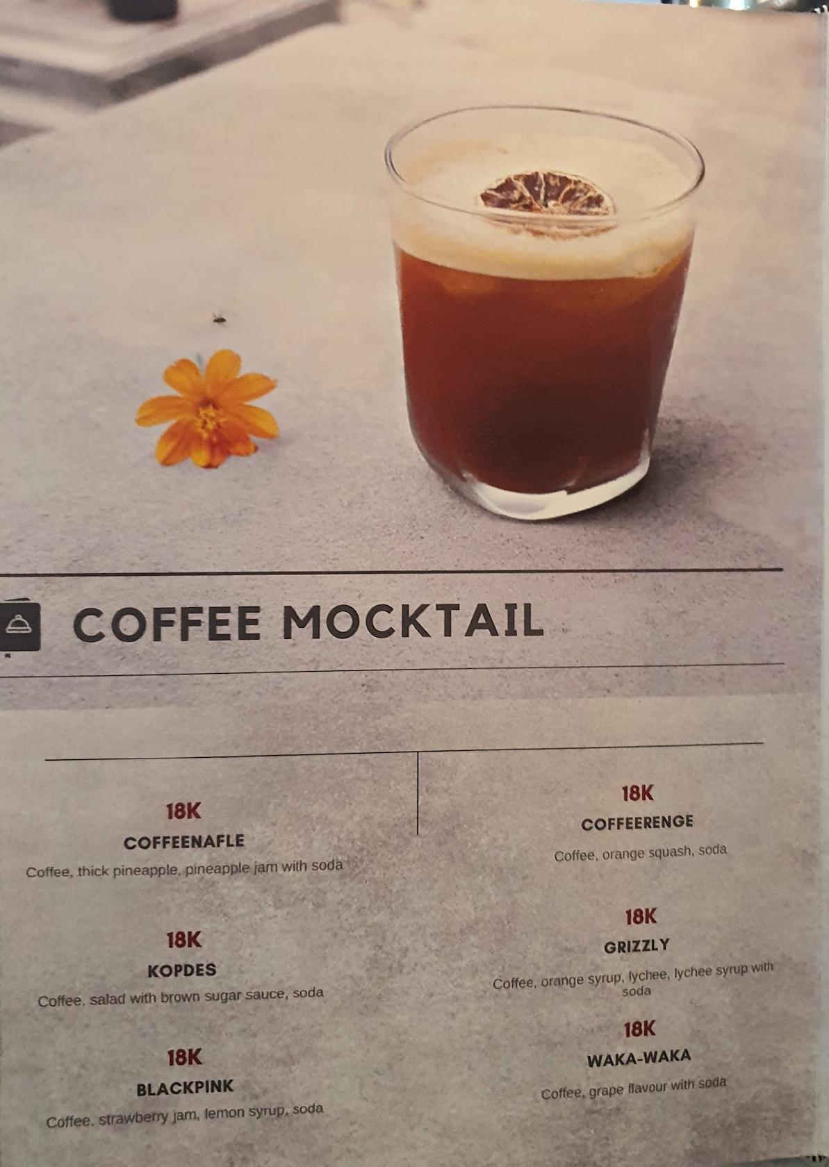 Menu at Rene Kopi dan Teh, Semarang