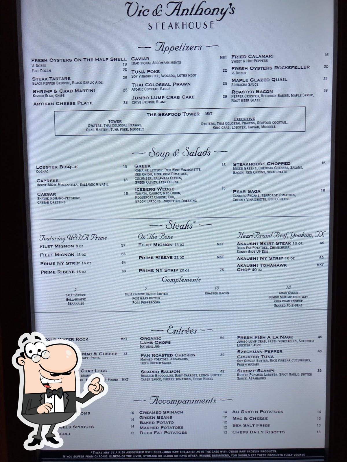 Vic & Anthony's Steakhouse, Lake Charles - Restaurant menu, prices and ...