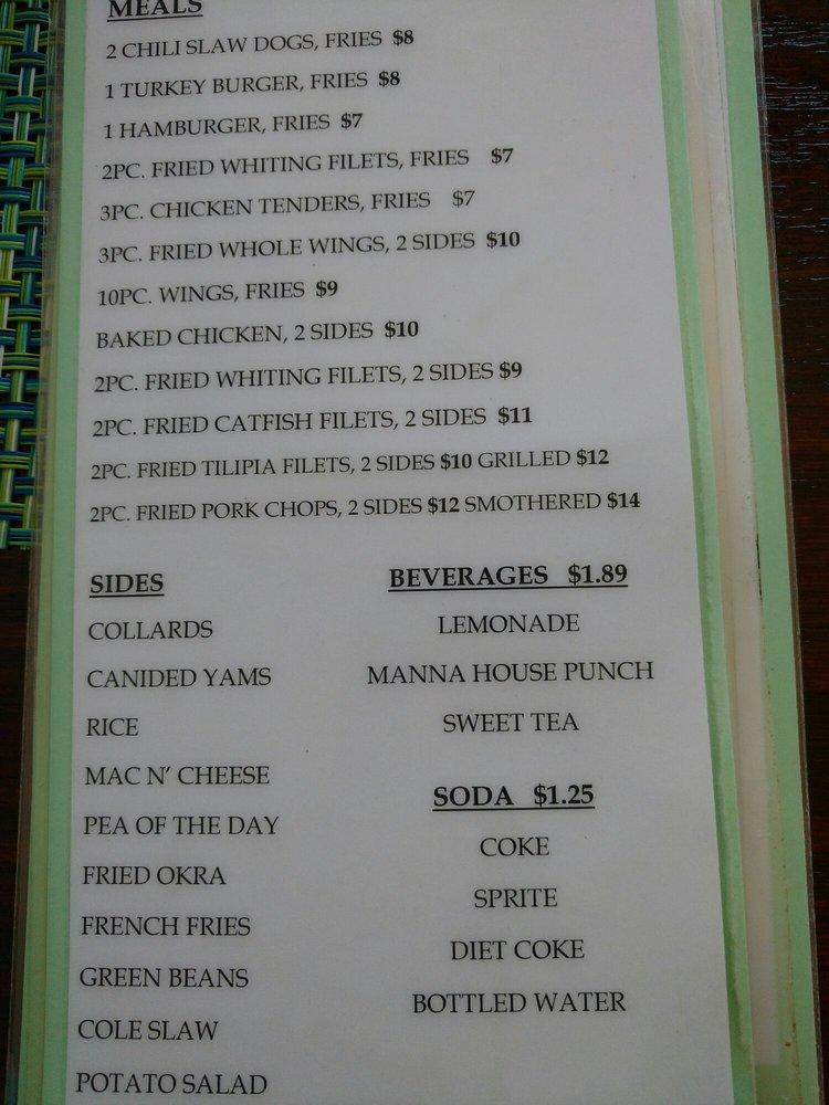 Carta de The Manna House Cafe, Marietta, 234 Windy Hill Rd