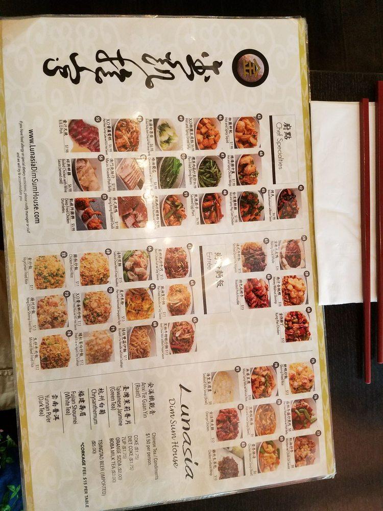 Menu at Lunasia Dim Sum House restaurant, Pasadena