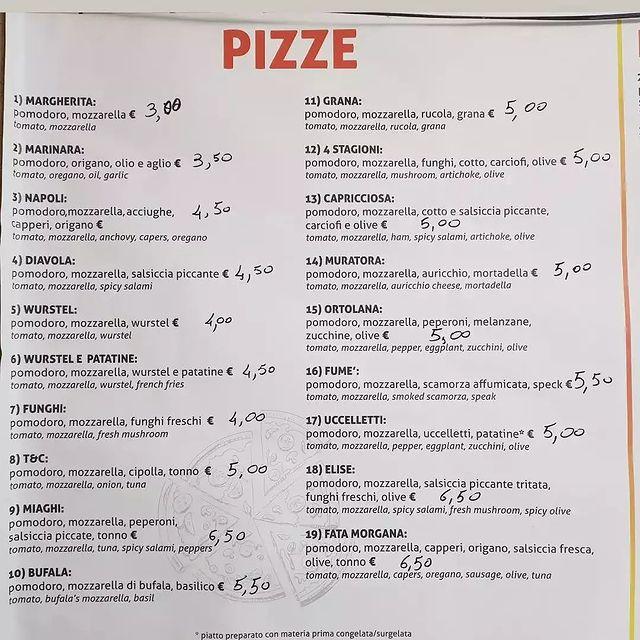 Menu da Mistopizza da Vincenzo ristorante, Pulsano