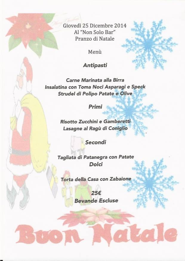 Menu at Non Solo Bar, Regione Colombero