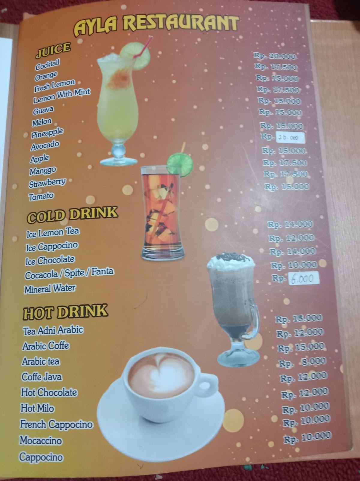 Menu at Noor Ayla (Arabic Restaurant), Surabaya