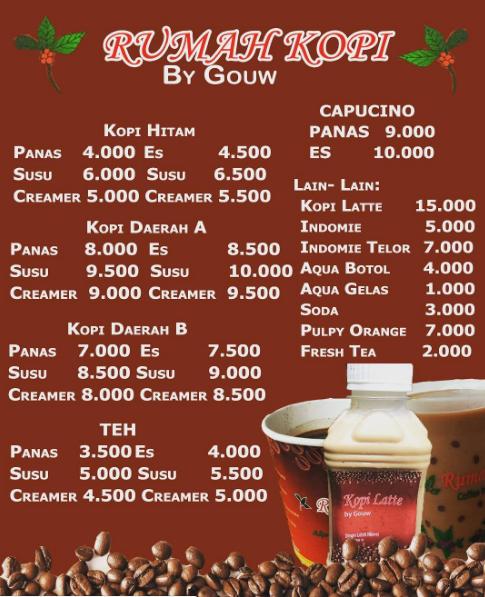 Menu at Roemah Kopi by Gouw, Tangerang