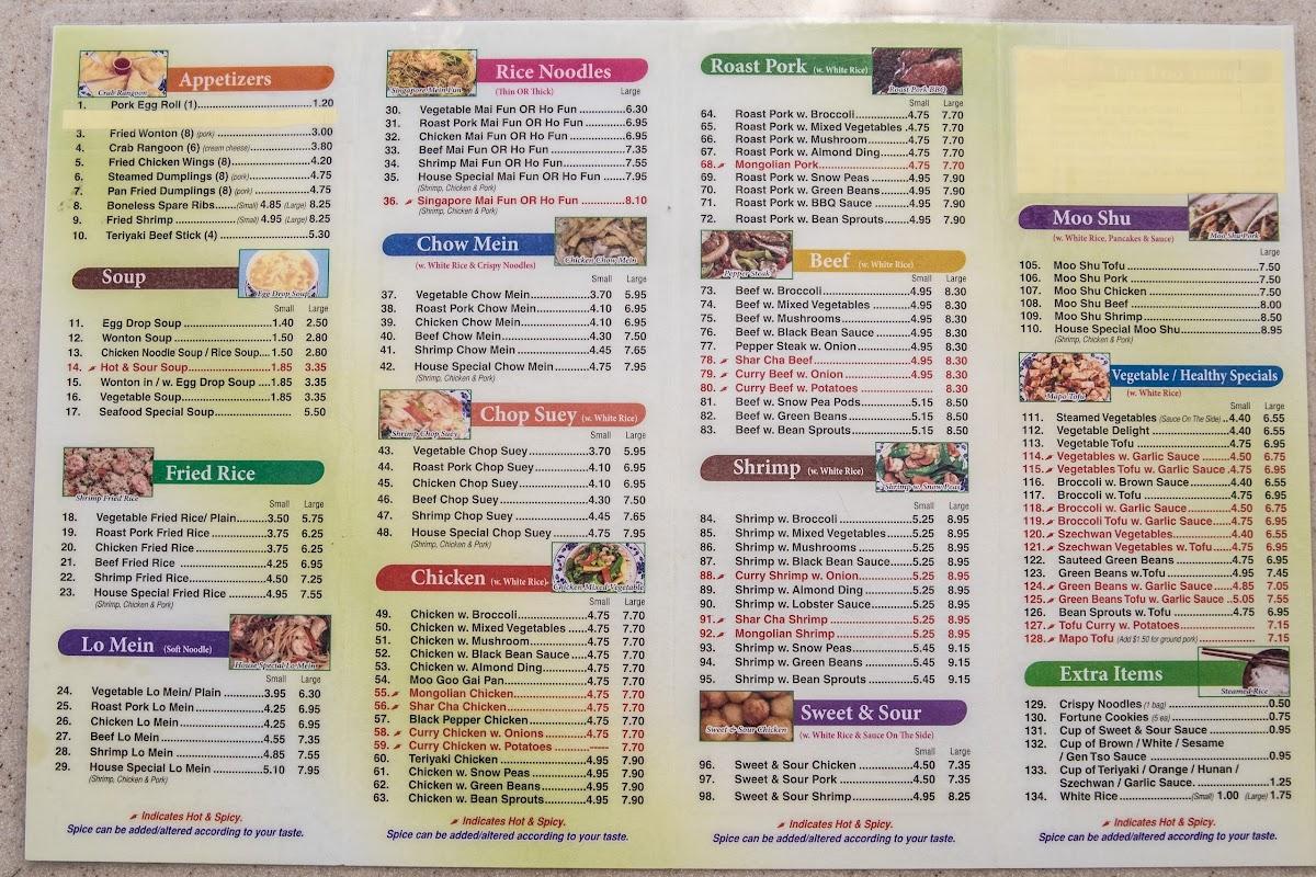 Menu at Taste of Asia Thai & Chinese restaurant, Mishawaka, N Main St