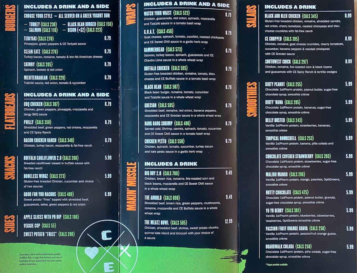Carta del pub y bar Clean Eatz, Fishers