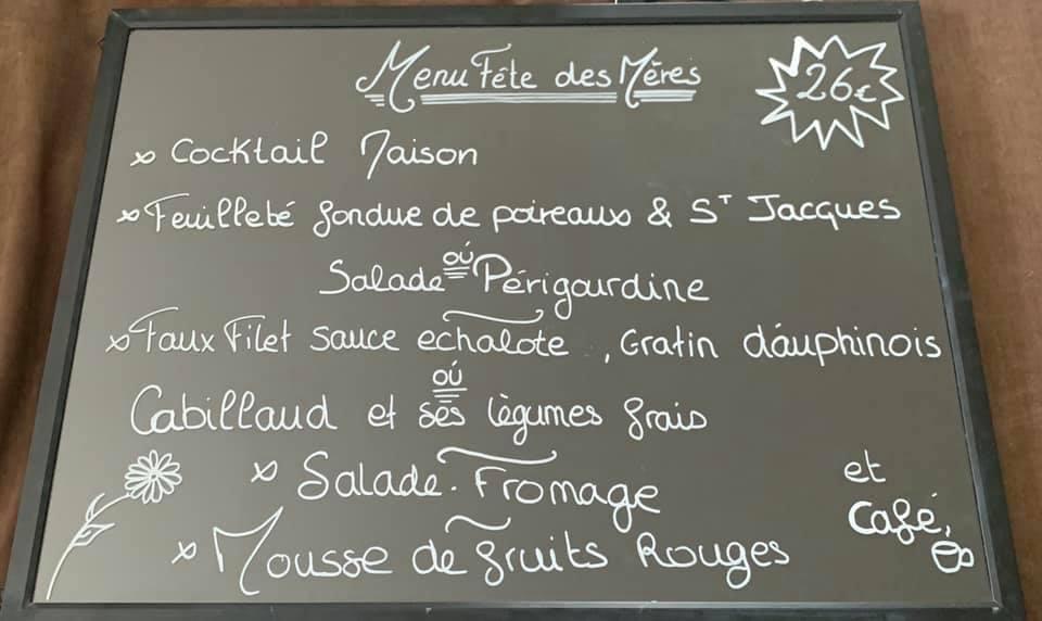 Menu au Les Terrasses De Courtozé restaurant, Mazangé