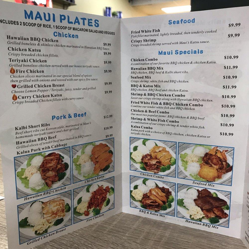 Menu at Maui Hawaiian Grill BBQ, Tempe