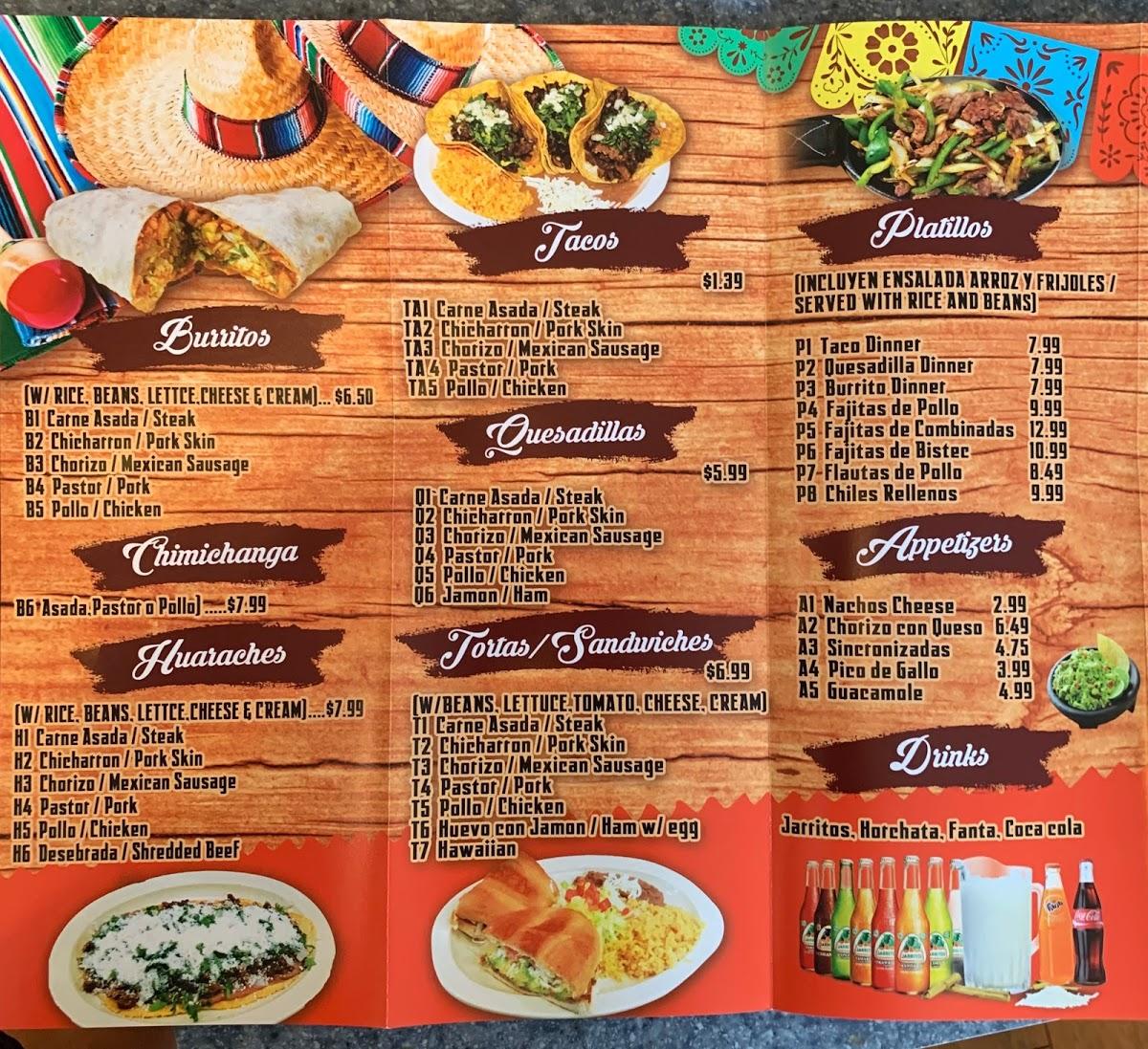 Menu at Taco King & Chinese Food restaurant, Sycamore