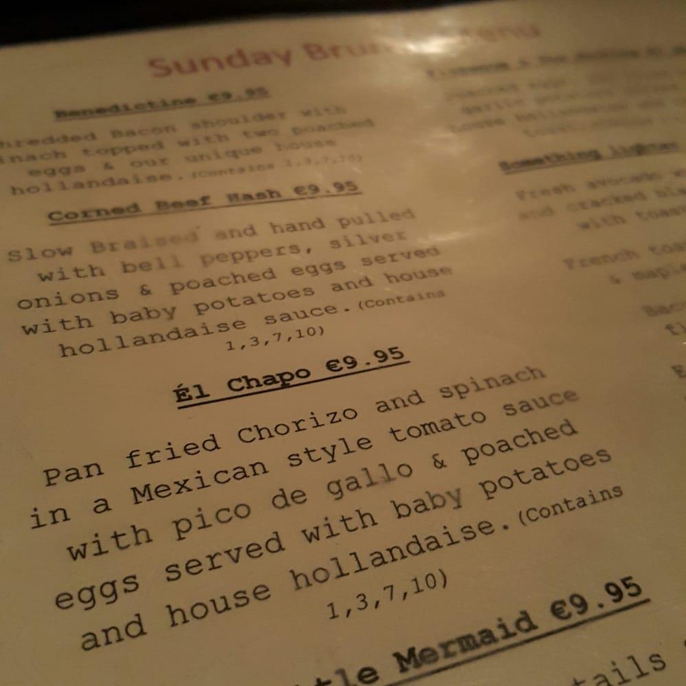 Menu at Arthur Mayne's Pharmacy pub & bar, Cork, 7 Pembroke St