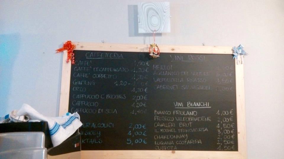 Menu at BAR Alpino, Collio