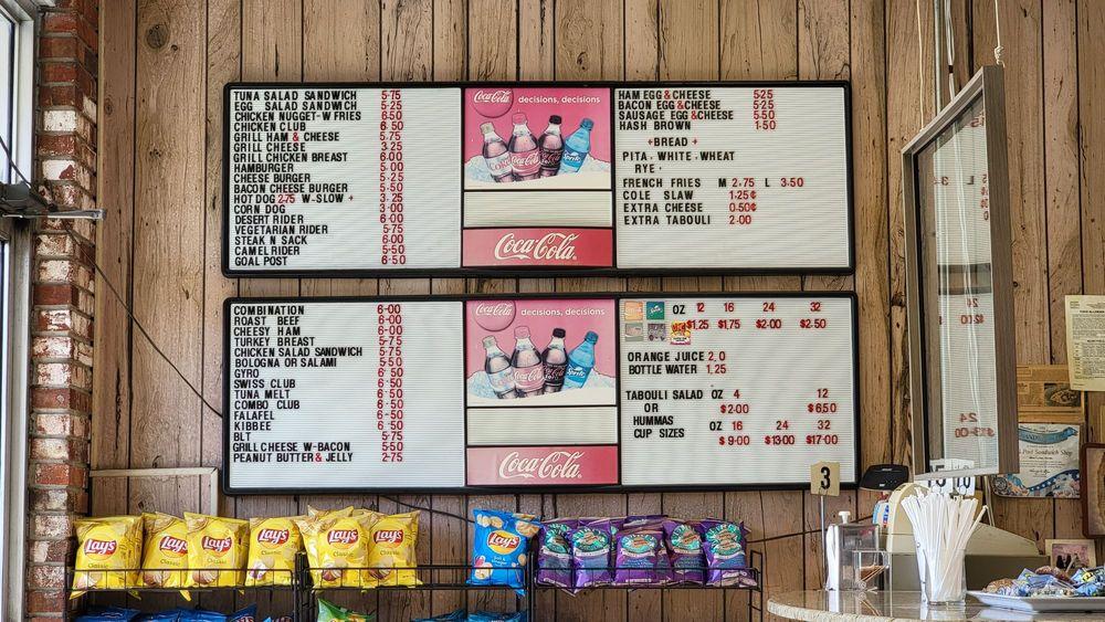 Menu at Goal Post Sandwich Shop restaurant, Jacksonville