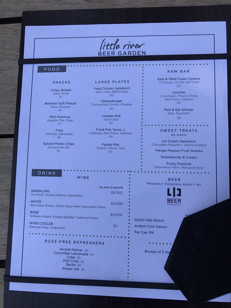 Menu at Little River cafe, New York City
