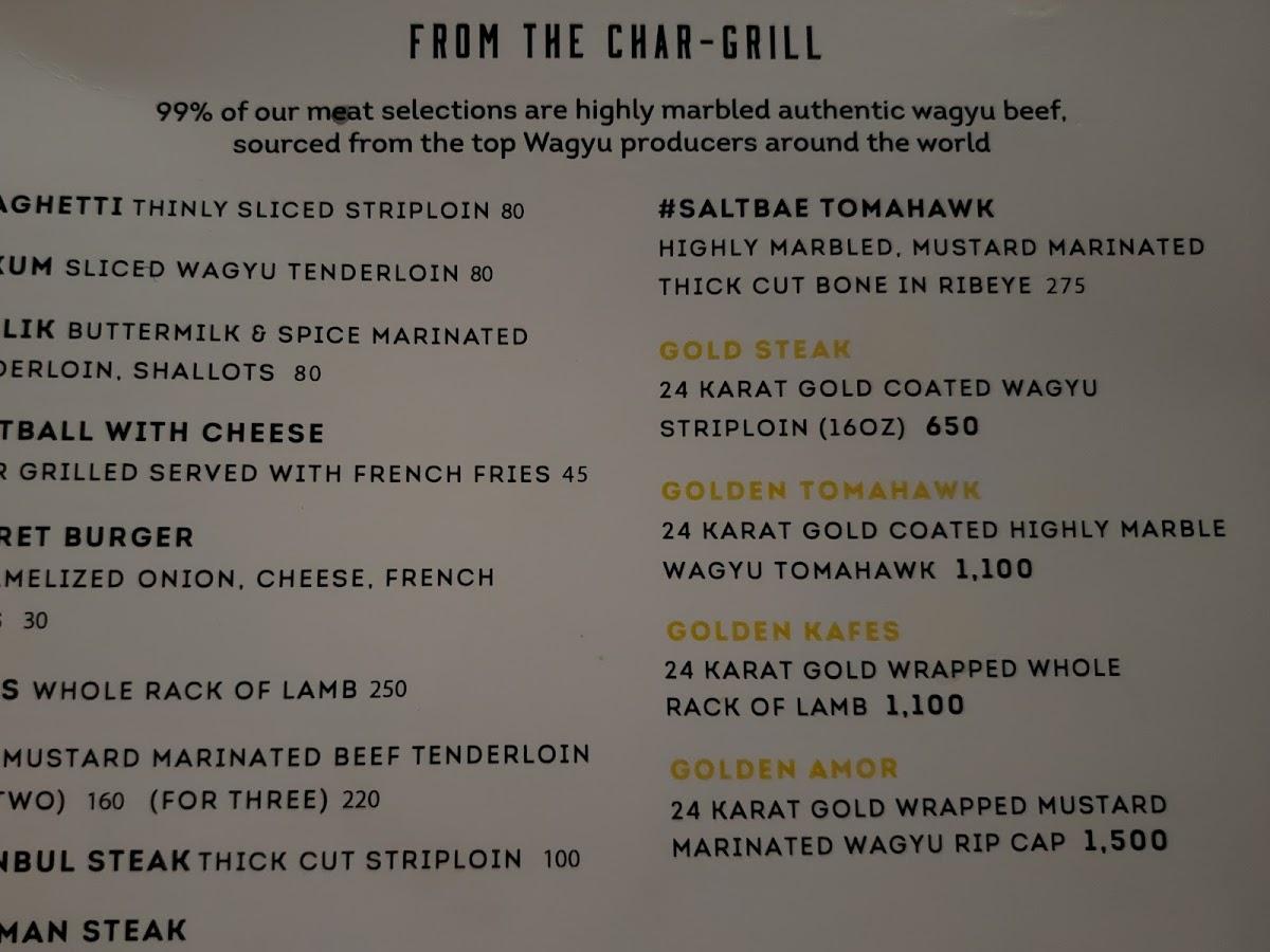 Menu at Nusr-Et Steakhouse New York, West New York, 60 W 53rd St