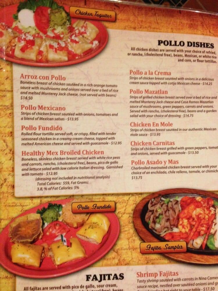 Menu at Casa Ramos Mexican Restaurant, Red Bluff