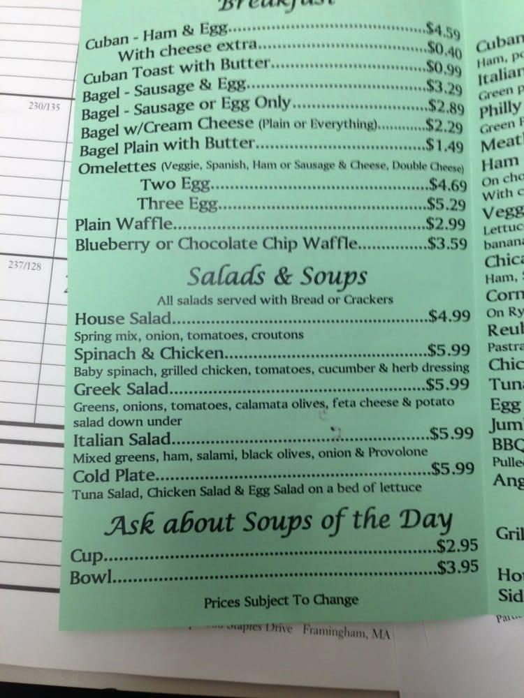 Menu at Life's Bounty Bakery/Cafe, Franklin