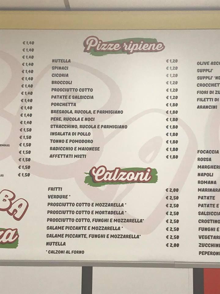 Menu at Lions Pizza restaurant, Rome