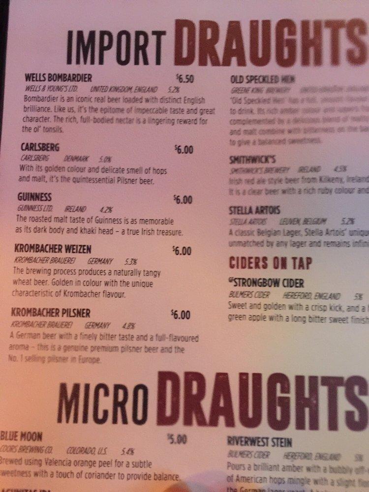 Menu at Three Lions Pub, Shorewood
