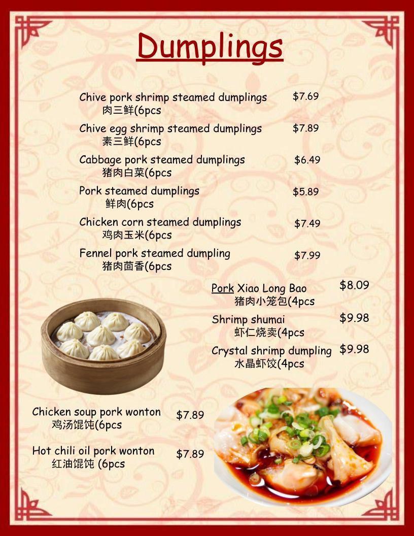 Menu at Fang's Noodle House 面馆 restaurant, Kirkland
