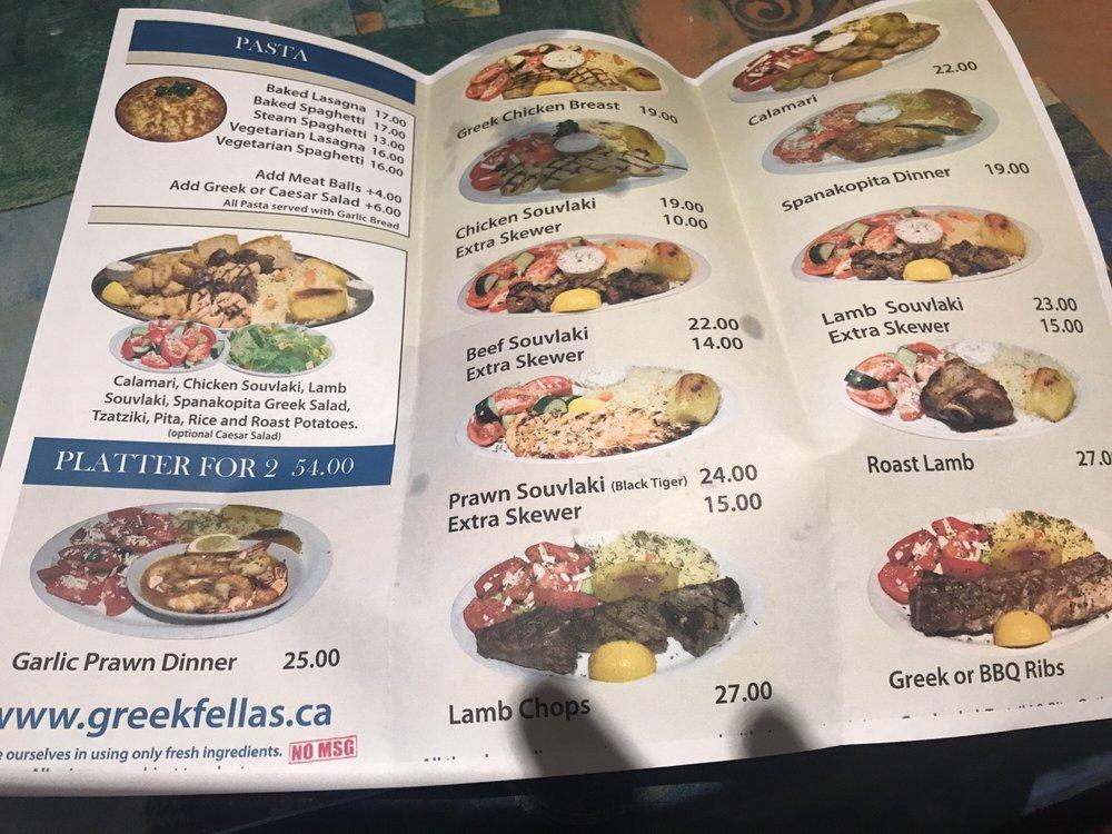 Menu at Greek Fellas Restaurant, Delta
