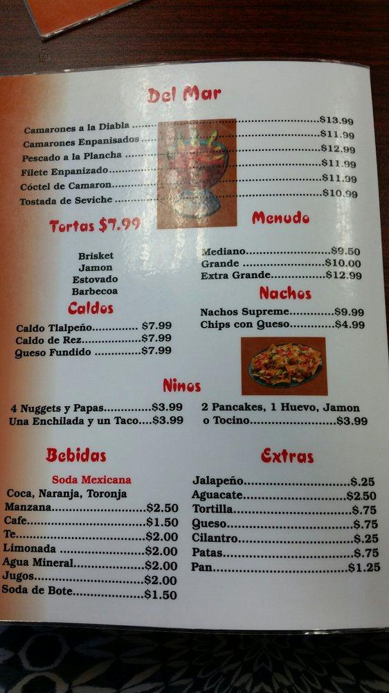 Menu at Mr.Menudo restaurant, Odessa