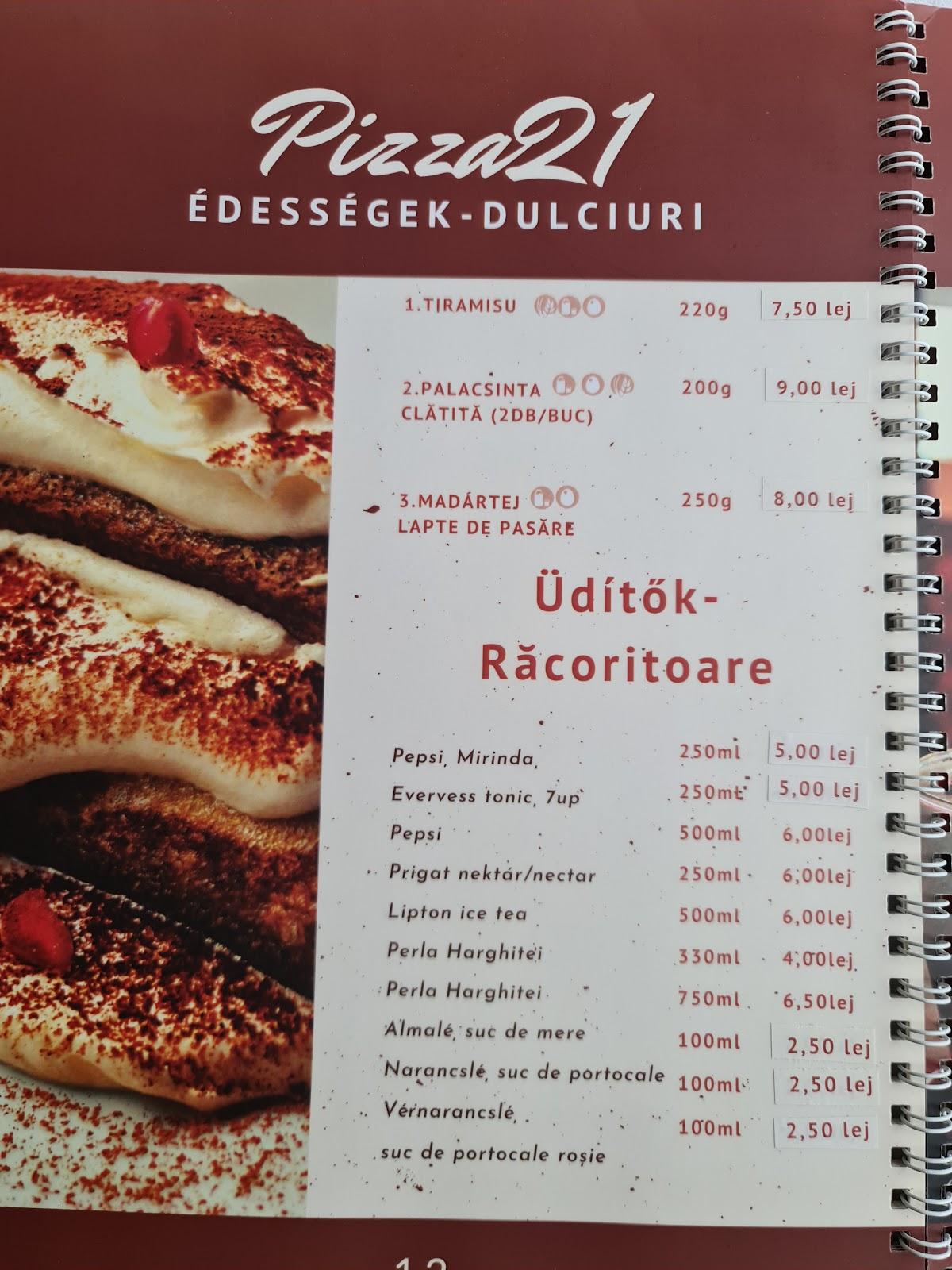 Menu at Pizza 21, Odorheiu Secuiesc