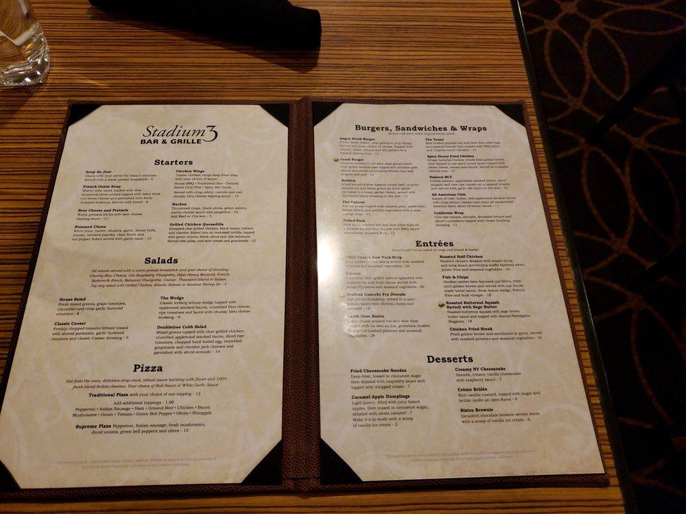 Menu at Stadium 3 Bar and Grille, Cleveland