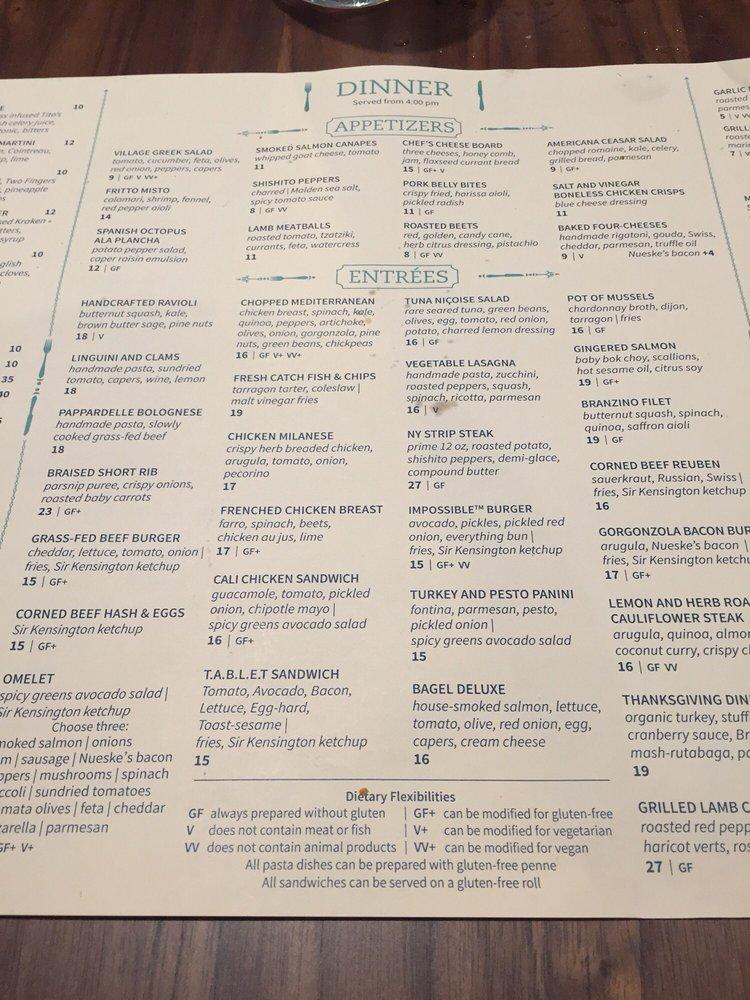 Menu at Americana Kitchen & Bar, East Windsor, 359 US-130