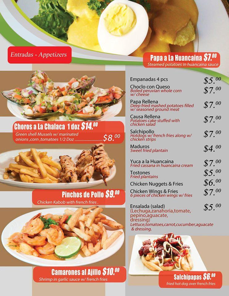 Menu at El Tumi Restaurant, Bound Brook