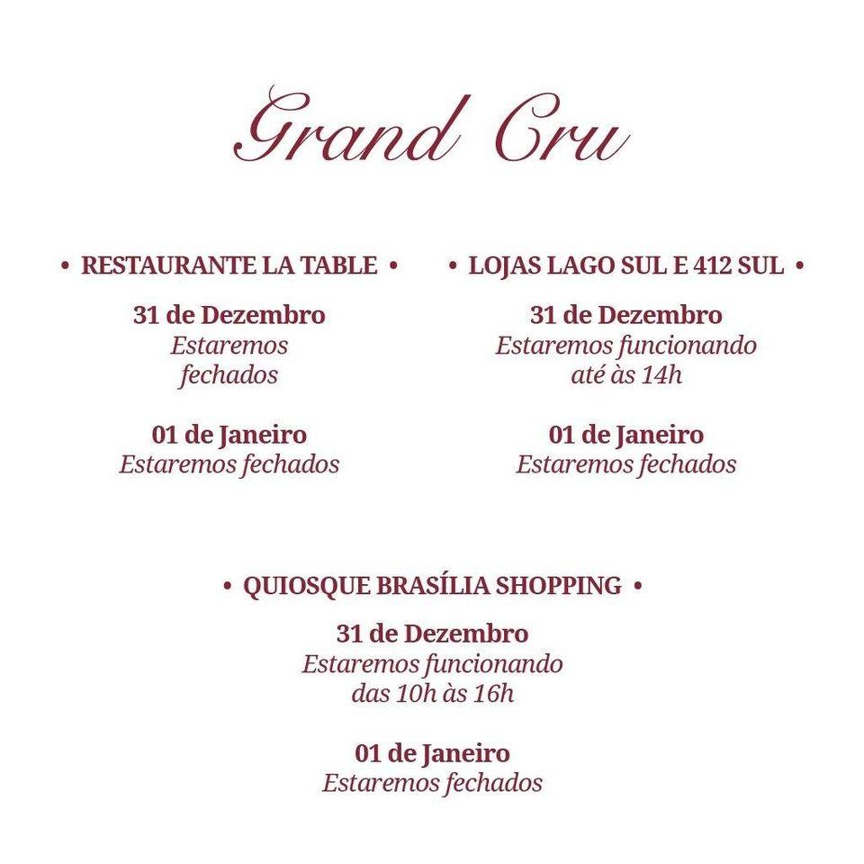 Menu em Grand Cru pub & Bar, Brasília, SHCS-CL 412 Bl. B