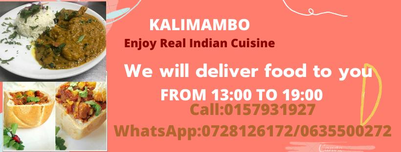 Menu at Kalimambo Pub, Indian Restaurant, and Grill, Hoedspruit