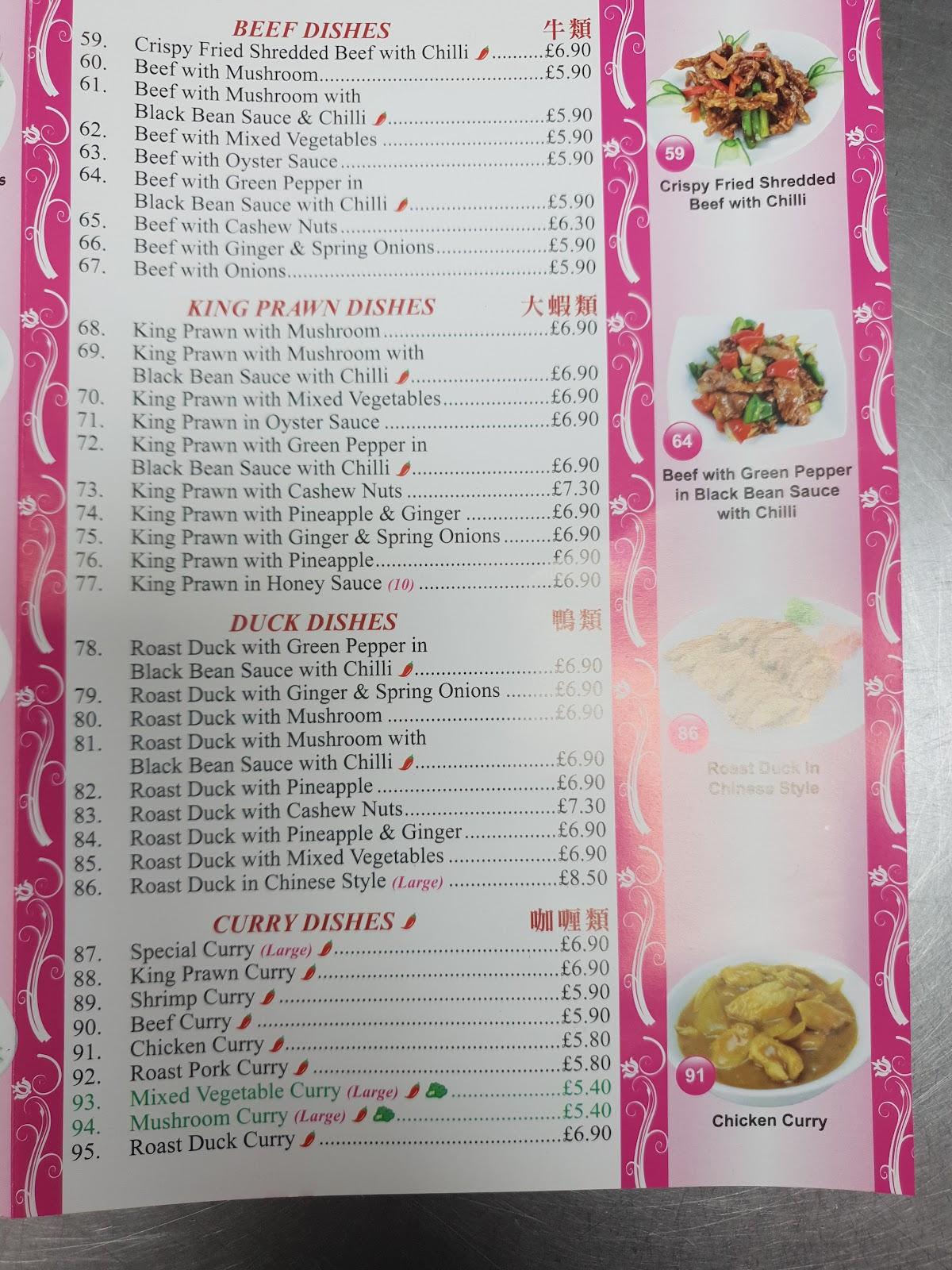 Menu at Phoenix House fast food, Stanwell