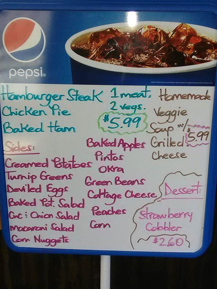 Menu at Terry's Cafe & Catering, Jonesville