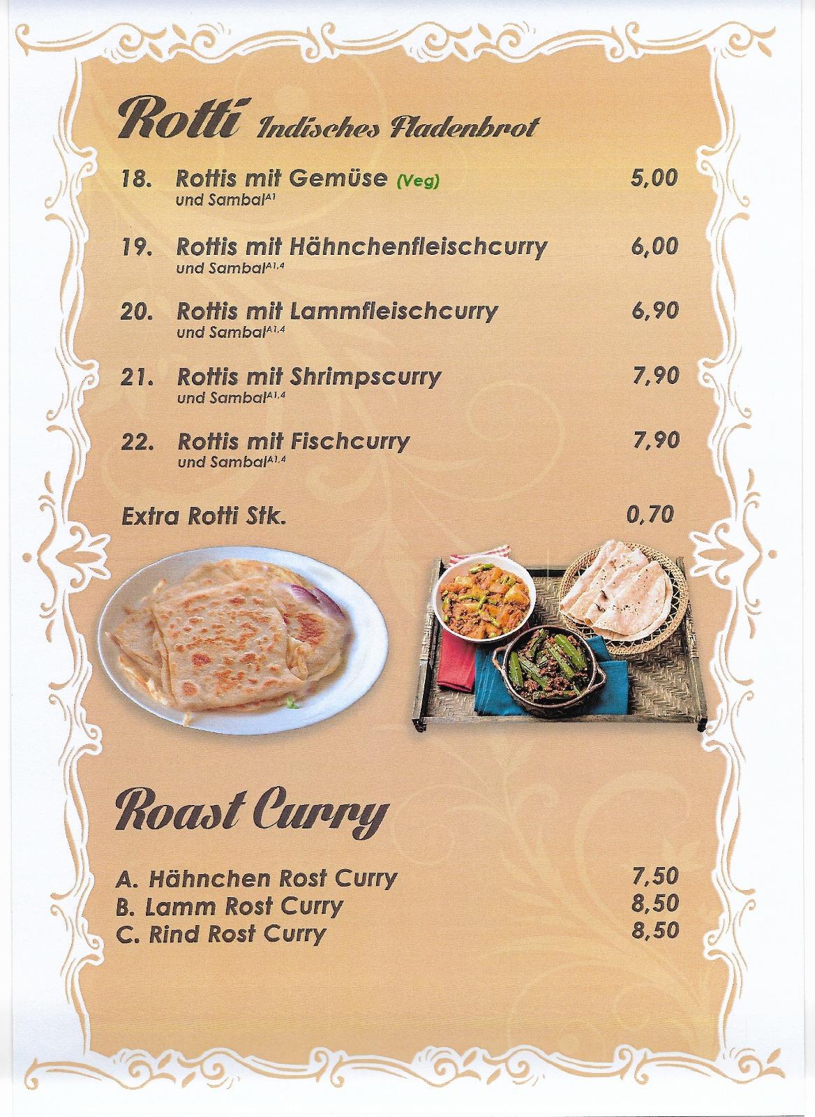 Menu at Annam's Tamil Foods restaurant, Dortmund