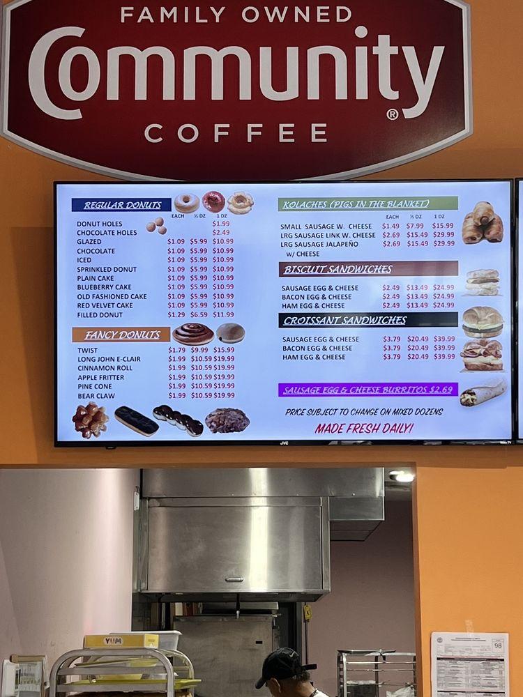 Menu at Donut Time, Nashville