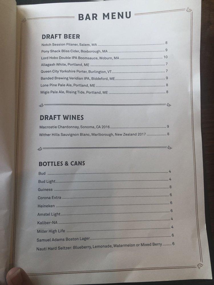 Menu at Forge & Vine restaurant, Groton