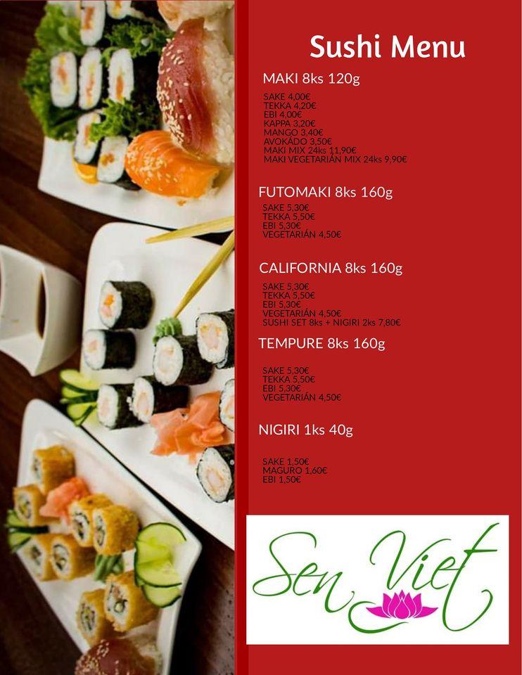 Menu at SEN VIET Reštaurácia restaurant, Spišská Nová Ves