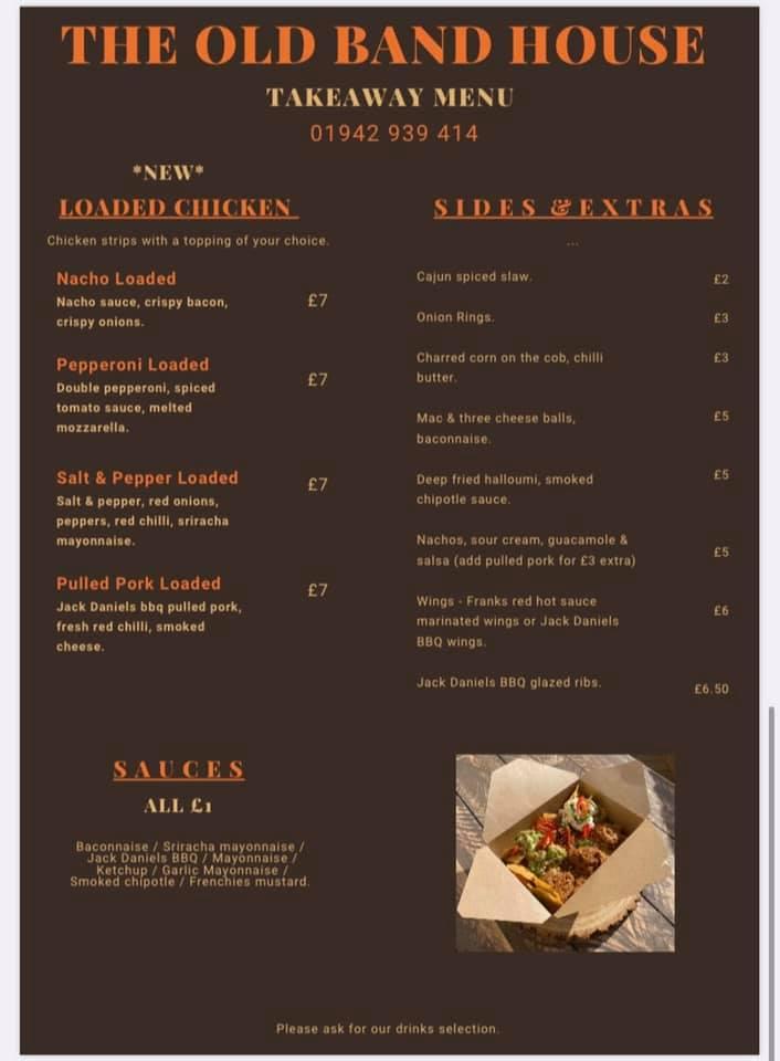 Menu at The Old Band House pub & bar, Ashton-in-Makerfield