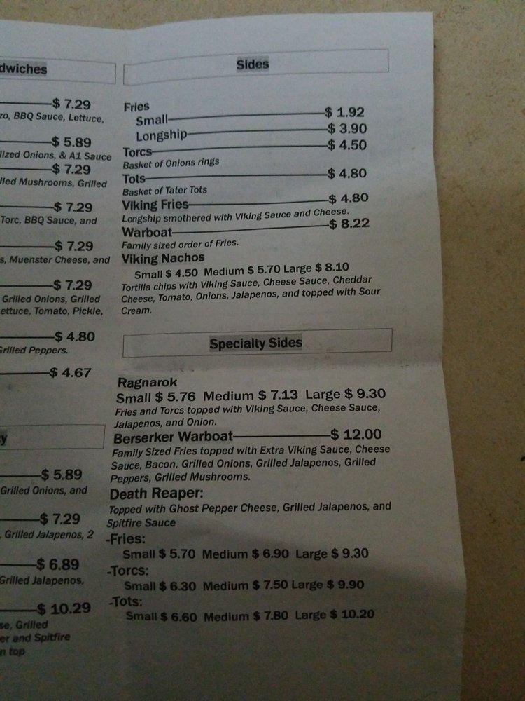 Menu at Viking Burger restaurant, Newport News, Jefferson Ave Suite #8