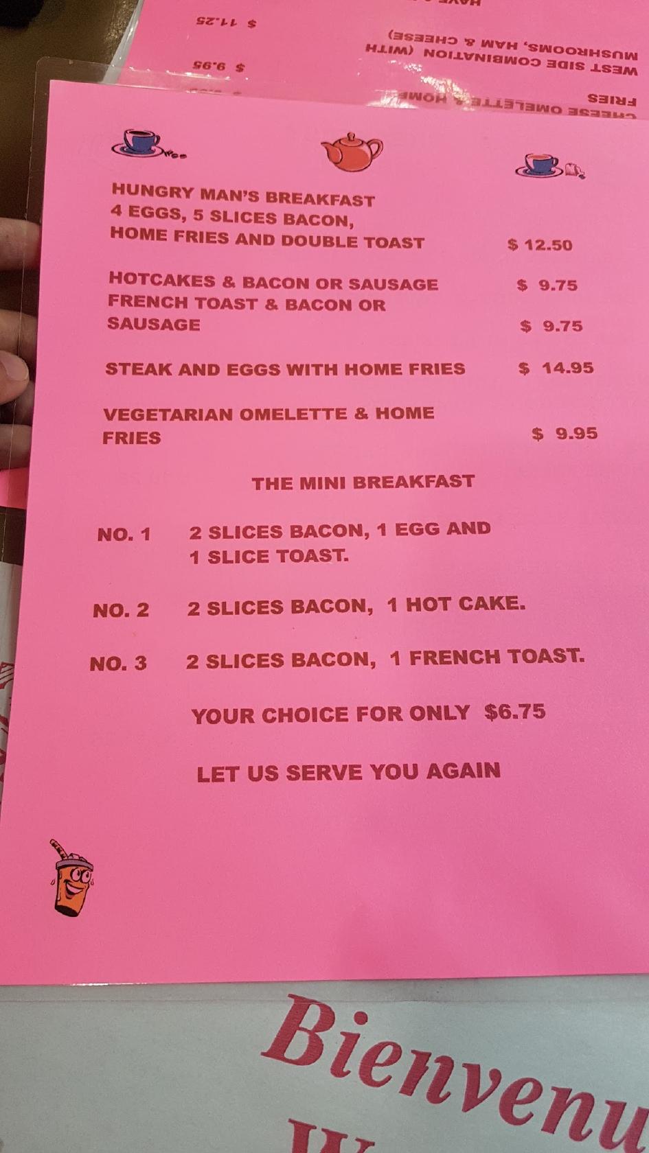 Menu at Westside Cafe, Sault Ste. Marie