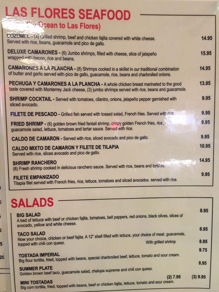Menu at Las Flores Mexican Restaurant, Houston, Stuebner Airline Rd F