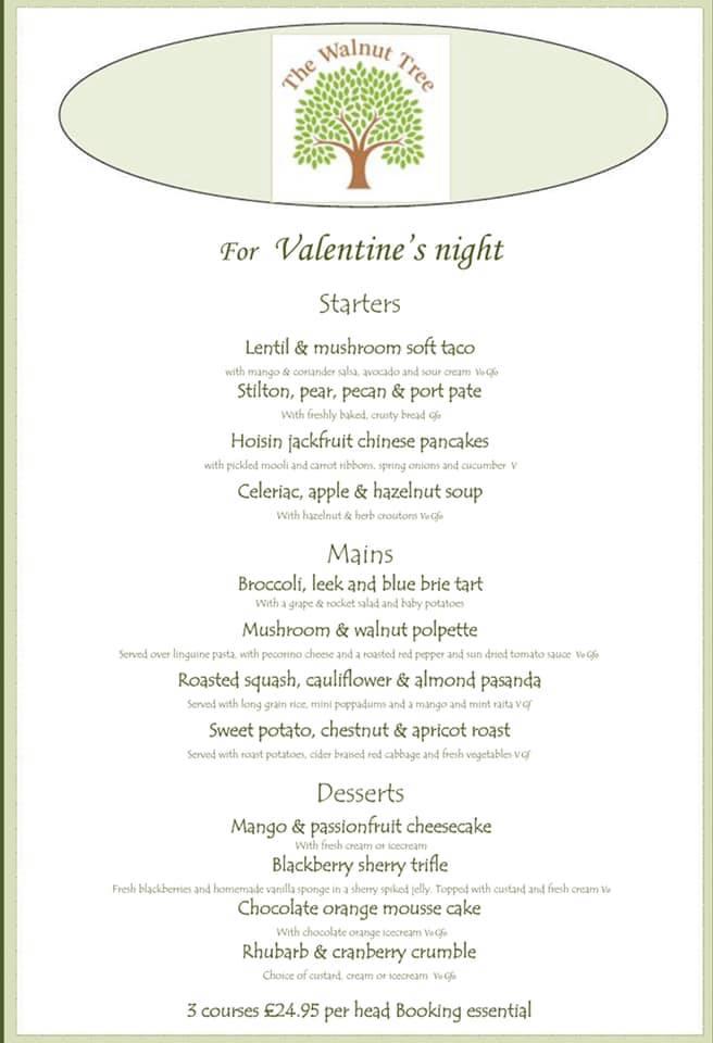Carta del restaurante The Walnut Tree, Thwaite, Eye, Norwich Rd