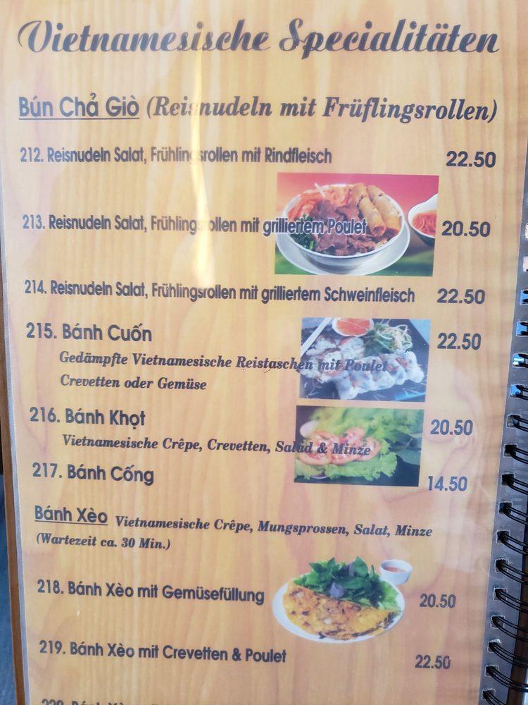 Menu at Đồng Quê, Zürich, Schaffhauserstrasse 475