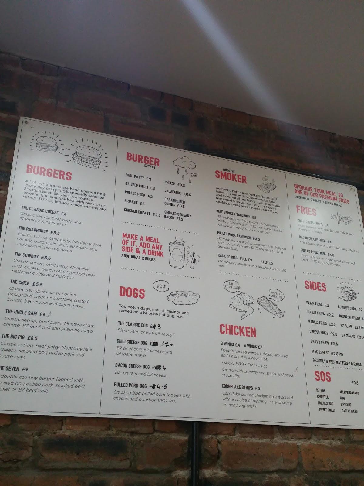 Menu at Burger7 Coatbridge restaurant, Coatbridge