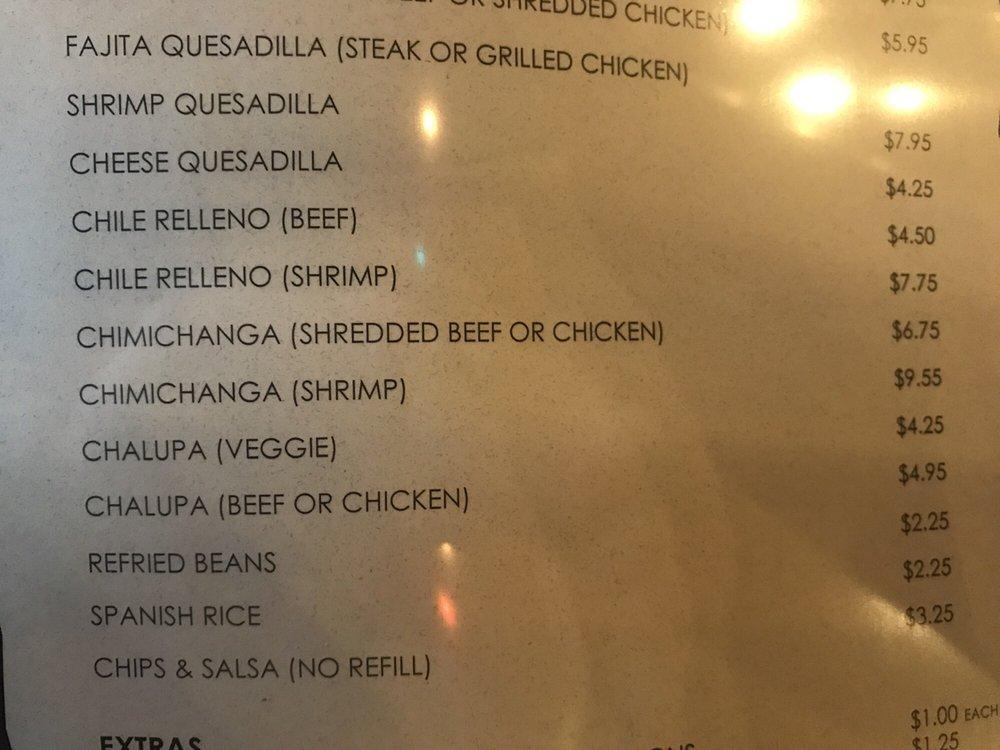 Menu at Habaneros Mexican Grill restaurant, Bessemer, Promenade Pkwy ...