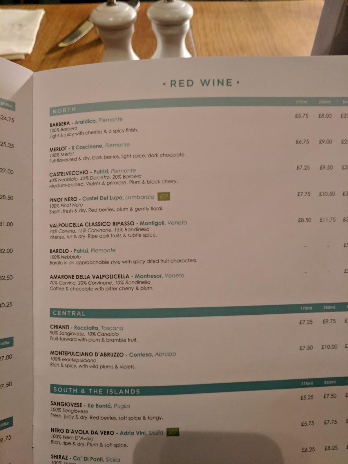 Menu at Riva Blu Italian Restaurant & Bar, Leeds, Leeds