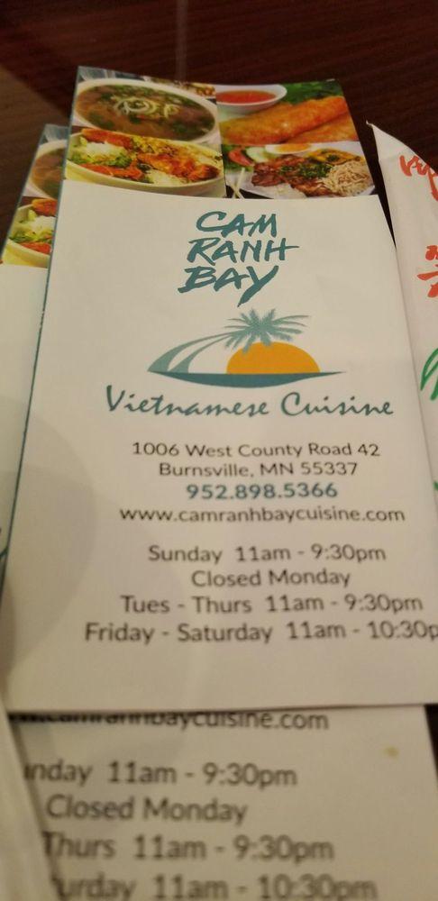 Menu at Cam Ranh Bay restaurant, Hopkins